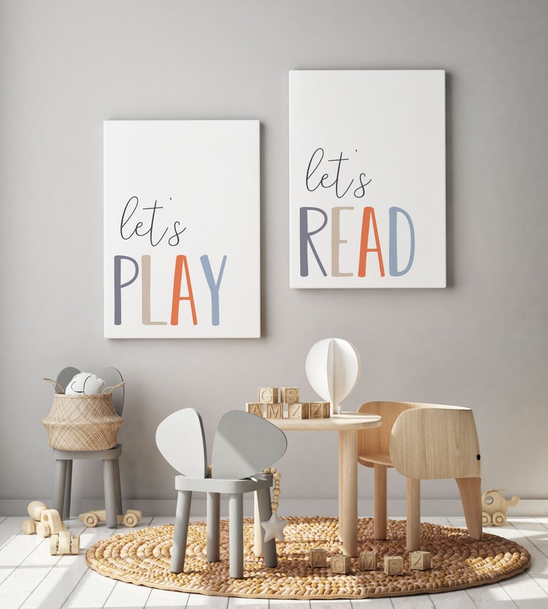 Let's Play Printable Let's Play Sign Playroom Wall | Etsy
