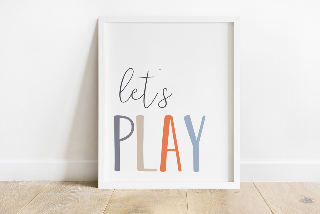 Let's Play Printable, Let's Play Sign, Playroom Wall Art, Playroom ...