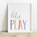 Let's Play Printable Let's Play Sign Playroom Wall - Etsy