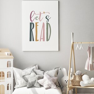 Let's Read Print, Reading Print for Children, Playroom Wall Art ...
