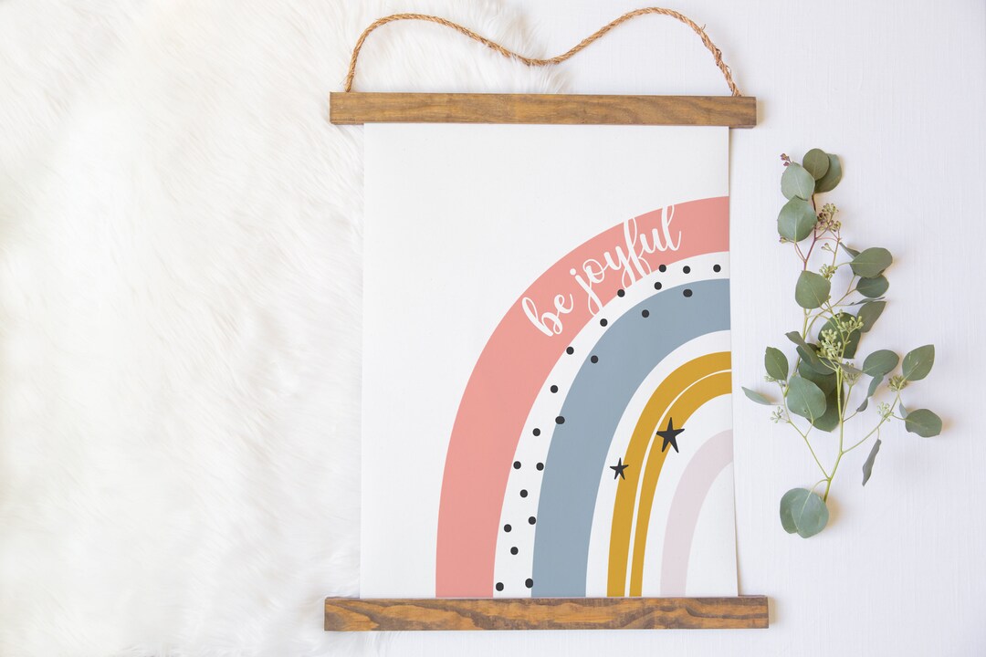 Be Joyful Printable, Rainbow Printable, Rainbow Wall Art, Kids Room ...
