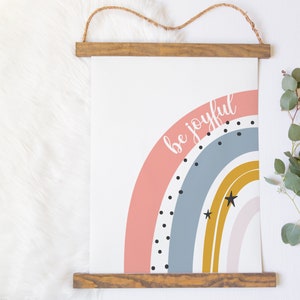 Be Joyful Printable, Rainbow Printable, Rainbow Wall Art, Kids Room ...