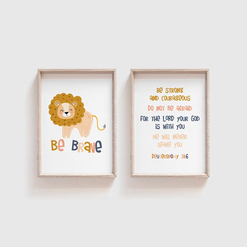 DIGITAL FILES Be Brave Print Be Strong and Courageous Print - Etsy