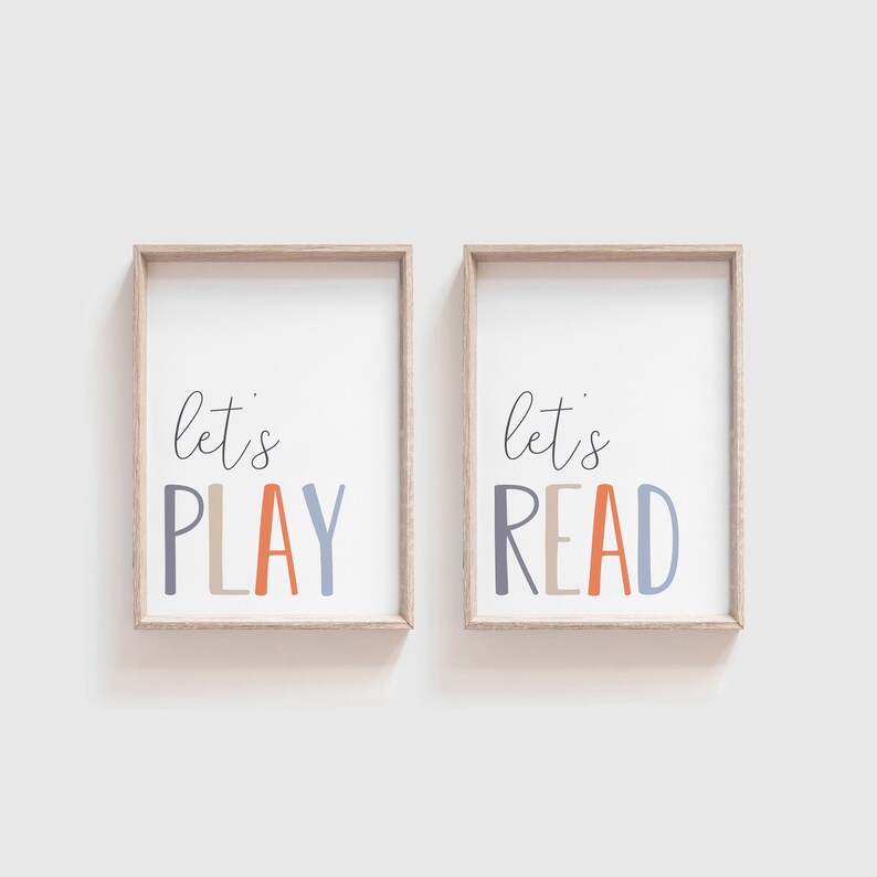 Let's Play Printable Let's Play Sign Playroom Wall | Etsy