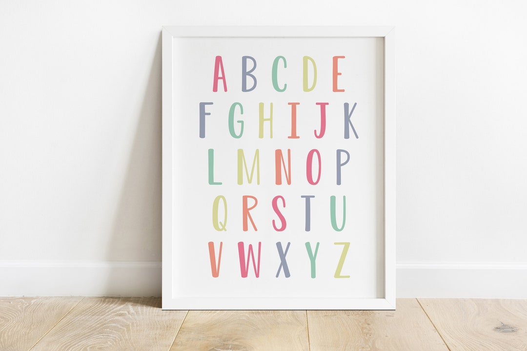 DIGITAL FILE, Alphabet Poster, ABC Wall Art, Nursery Decor, Kids Room ...