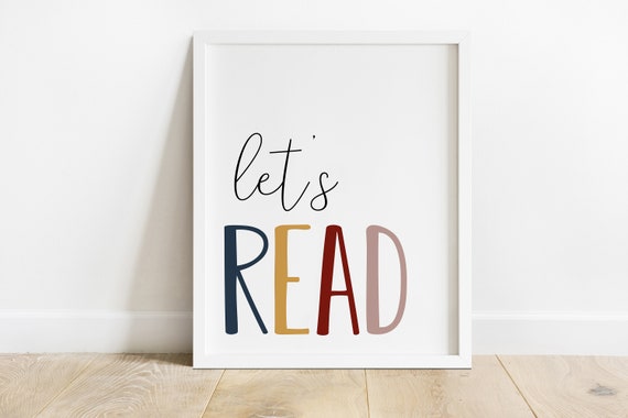 DIGITAL FILE Let's Read Print Let's Read Sign | Etsy