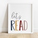 DIGITAL FILE, Let's Read Print, Let's Read Sign, Reading Corner Sign ...