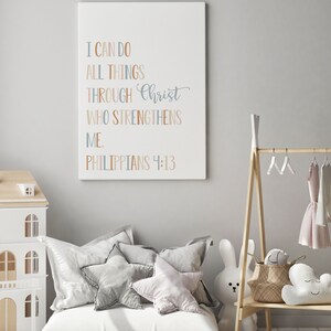 Philippians 4:13, I Can Do All Things Through Christ, Bible Wall Art ...