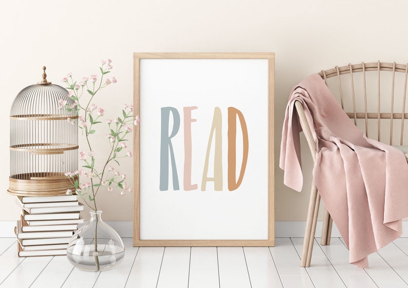 Read Printable Reading Nook Decor Kids Wall Art Playroom | Etsy