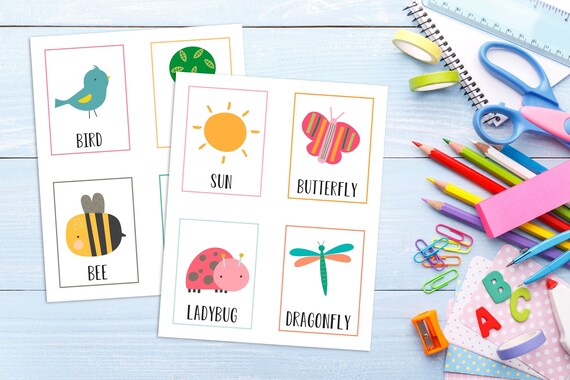 Printable Flash Cards Spring Flash Cards Garden Flash Cards | Etsy