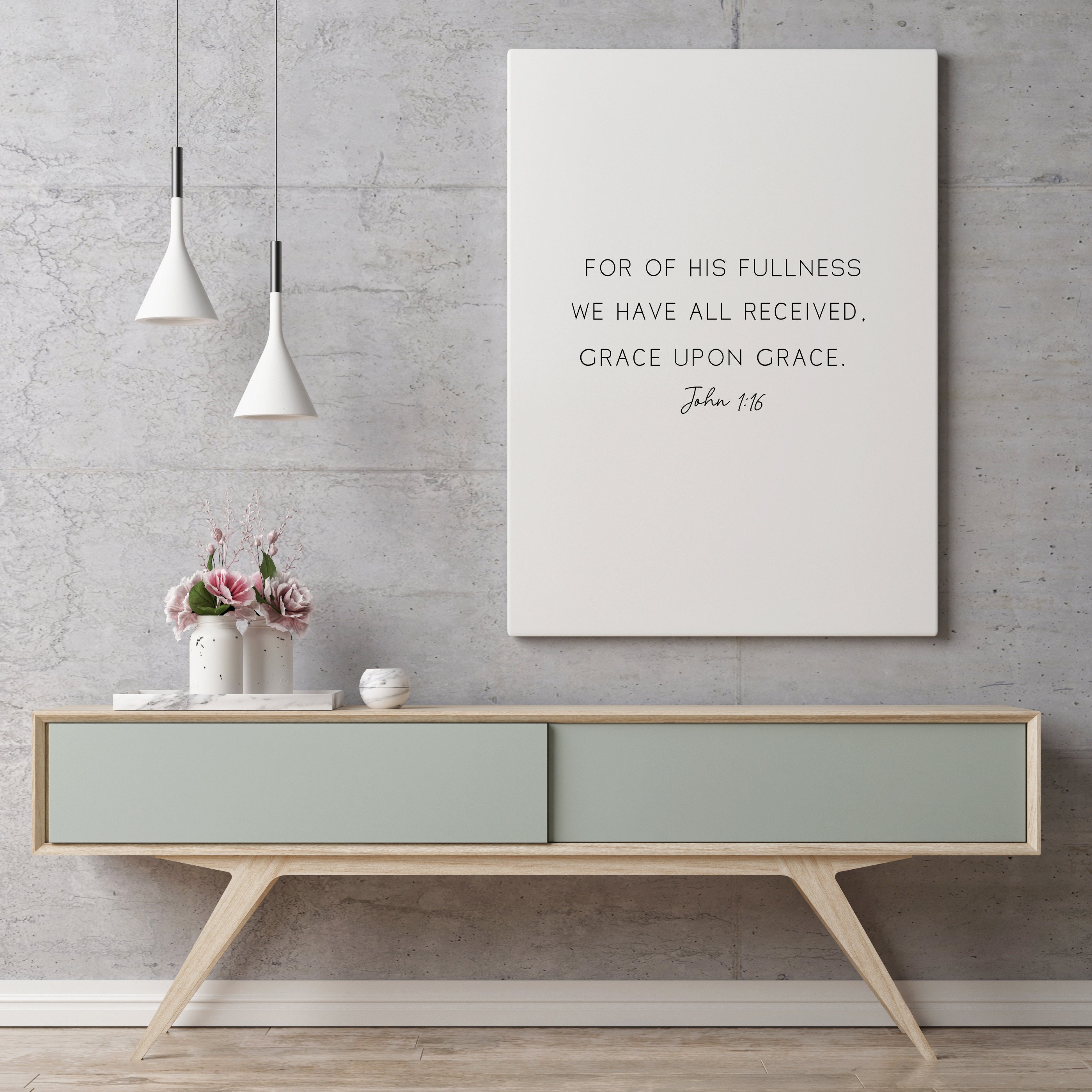 Grace Upon Grace Wall Art Modern Bible Verse Wall Art Bible | Etsy