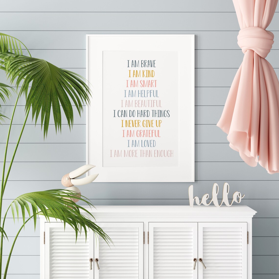 DIGITAL FILE Words of Affirmation Wall Art I Am Quotes - Etsy