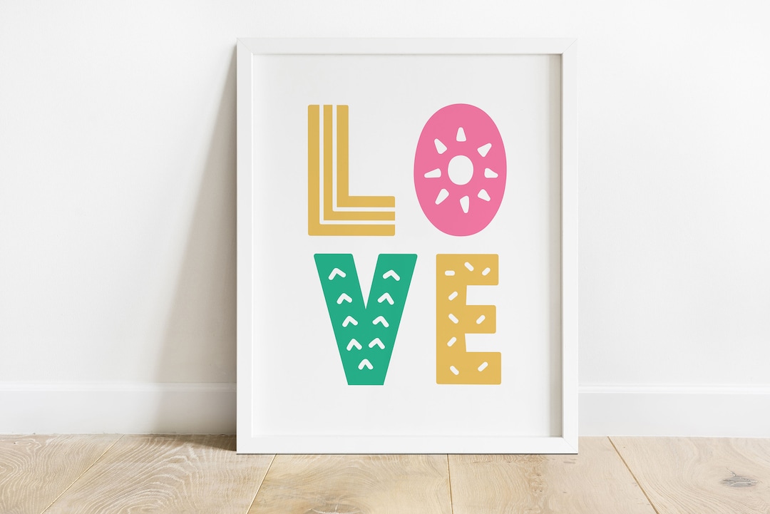 DIGITAL FILE, Love Print Wall Art, Love Printable, Nursery Print ...