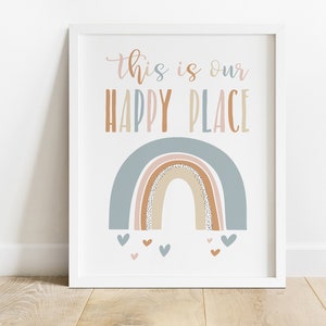 This is Our Happy Place, Rainbow Printable, Girls Room Decor ...