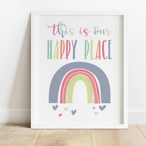 This is Our Happy Place, Rainbow Printable, Girls Room Decor ...