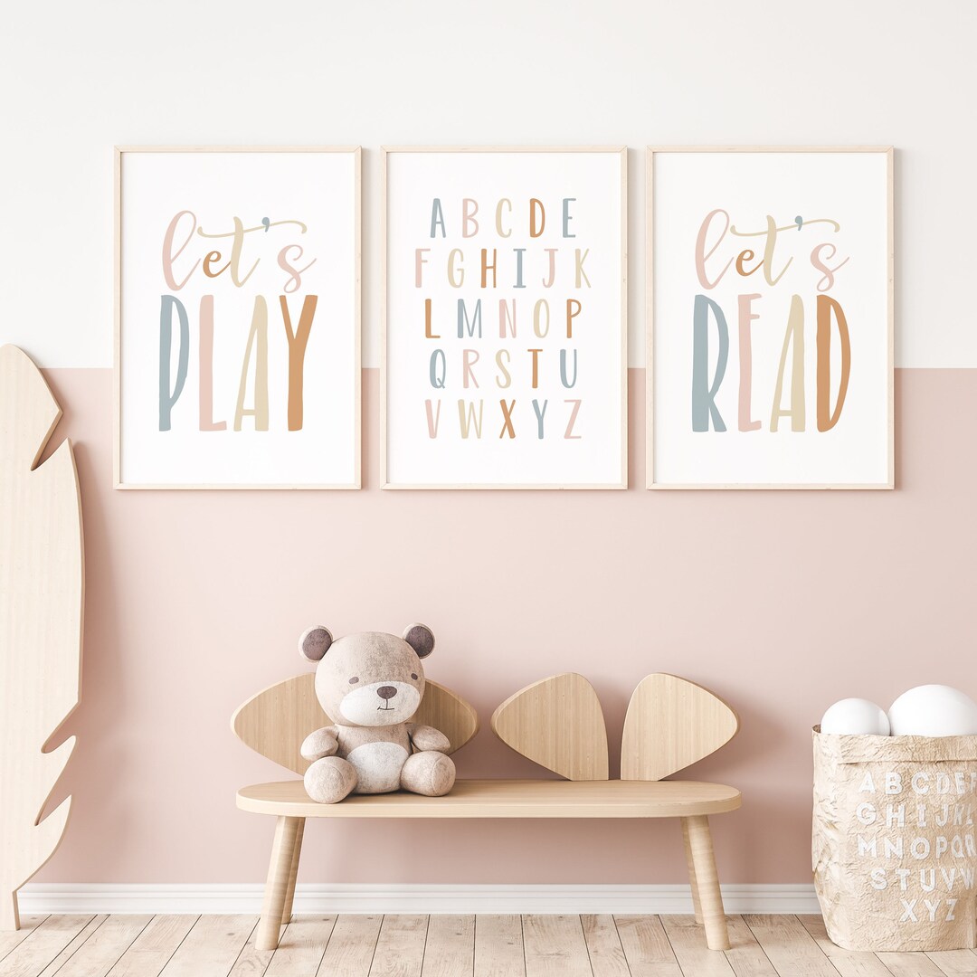 DIGITAL FILES, Set of 3 Playroom Prints, Playroom Wall Decor, Playroom ...