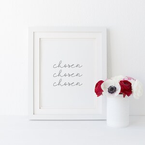 Chosen Print, Christian Nursery Print, Christian Printable, Christian ...
