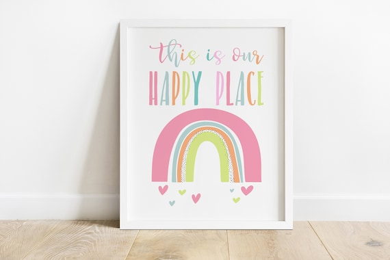 DIGITAL FILE This Is Our Happy Place Rainbow Print Girls | Etsy