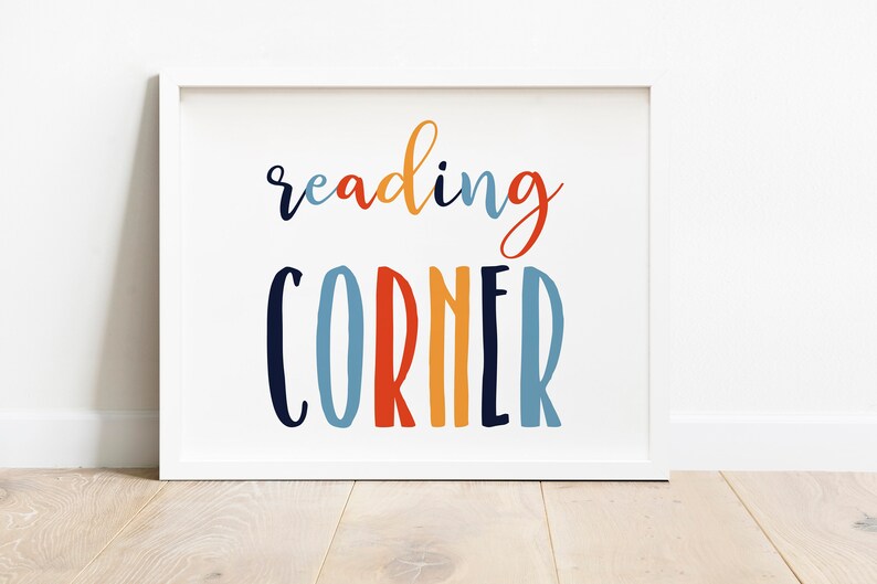 Reading Corner Printable Reading Corner Wall Art Reading - Etsy