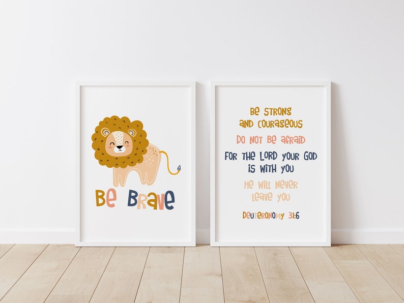 DIGITAL FILES Be Brave Print Be Strong and Courageous Print - Etsy