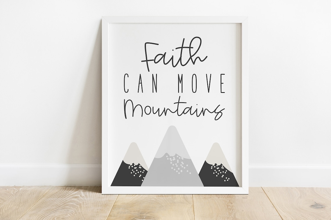 Faith Can Move Mountains Printable Christian Printable | Etsy