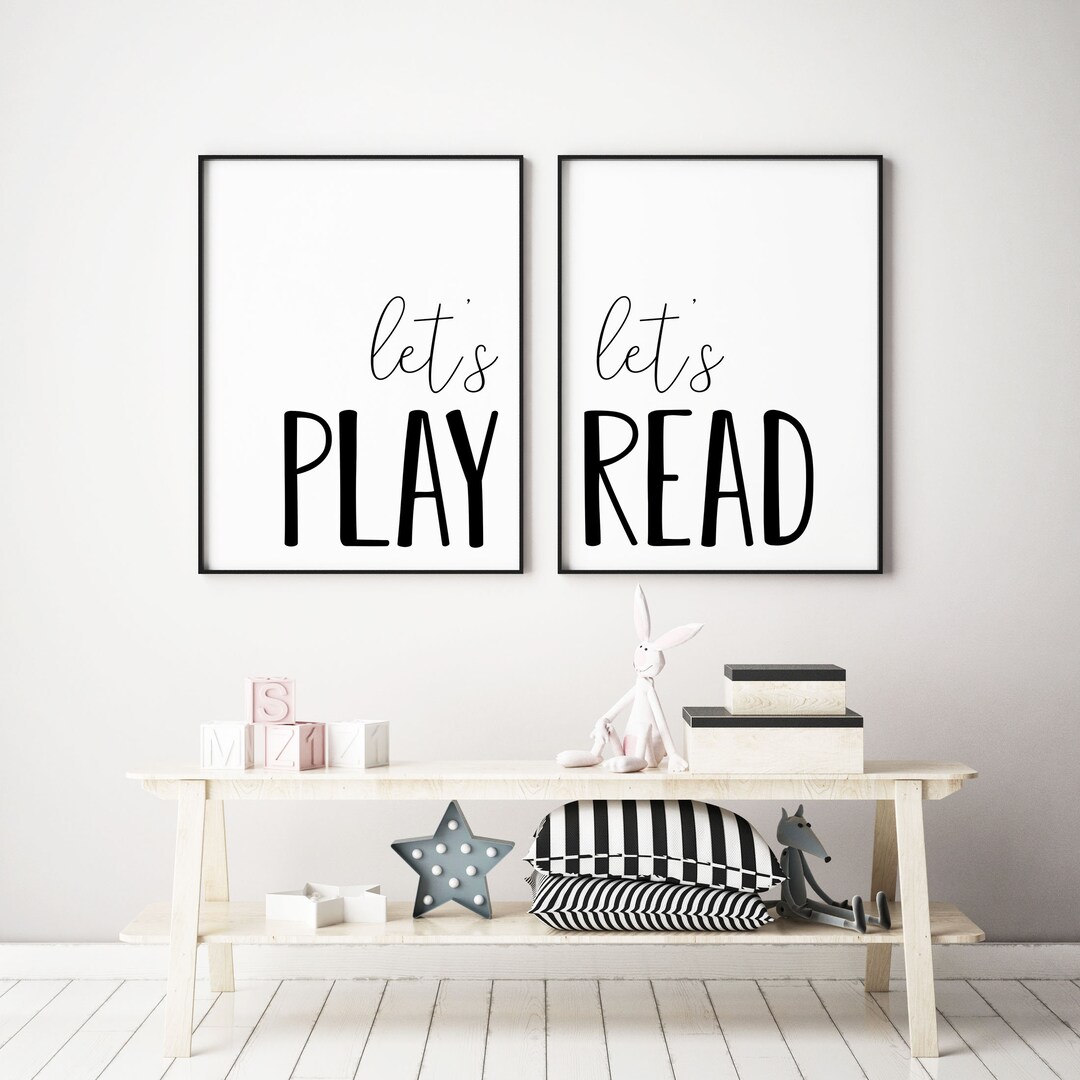 DIGITAL FILES, Set of 2 Playroom Prints, Kids Room Decor, Let's Play ...