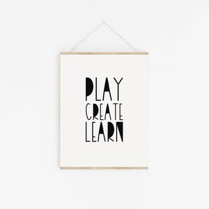 Play Create Learn Printable, Playroom Printable, Nursery Printable ...