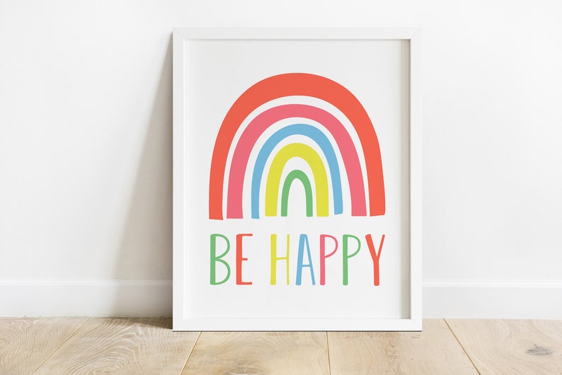 Be Happy Print Playroom Wall Art Playroom Print Toddler - Etsy