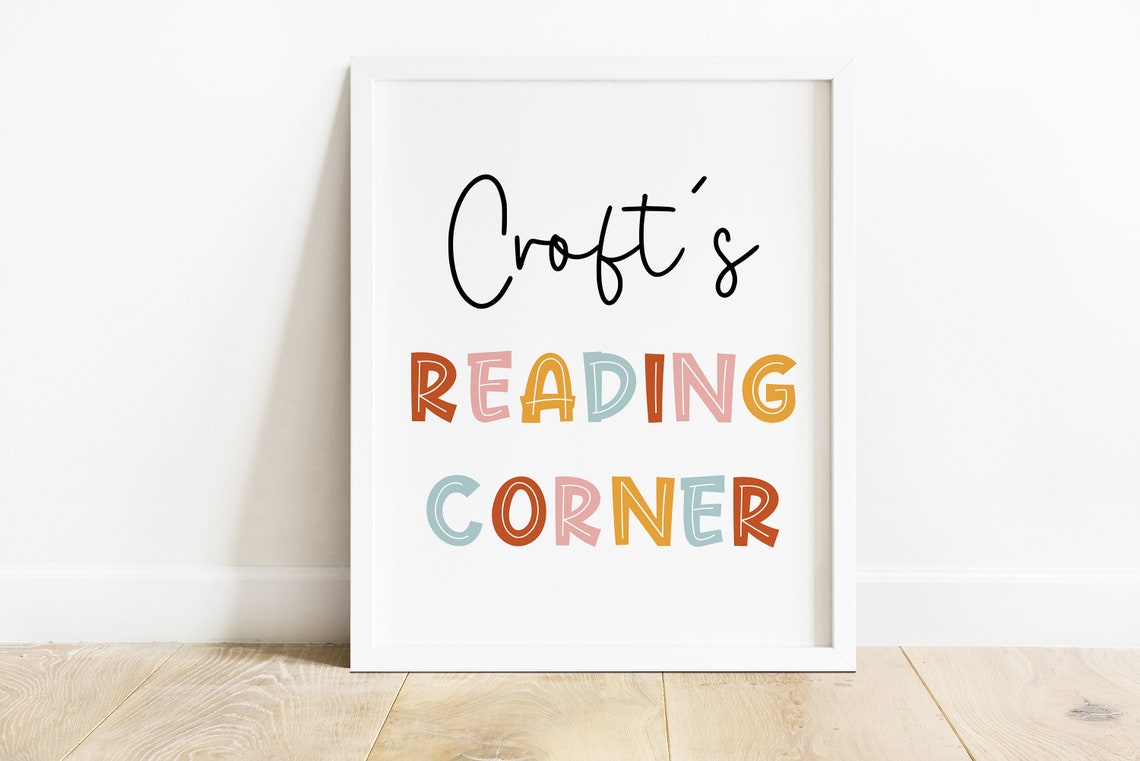 DIGITAL FILE Reading Corner Poster Reading Corner Sign - Etsy