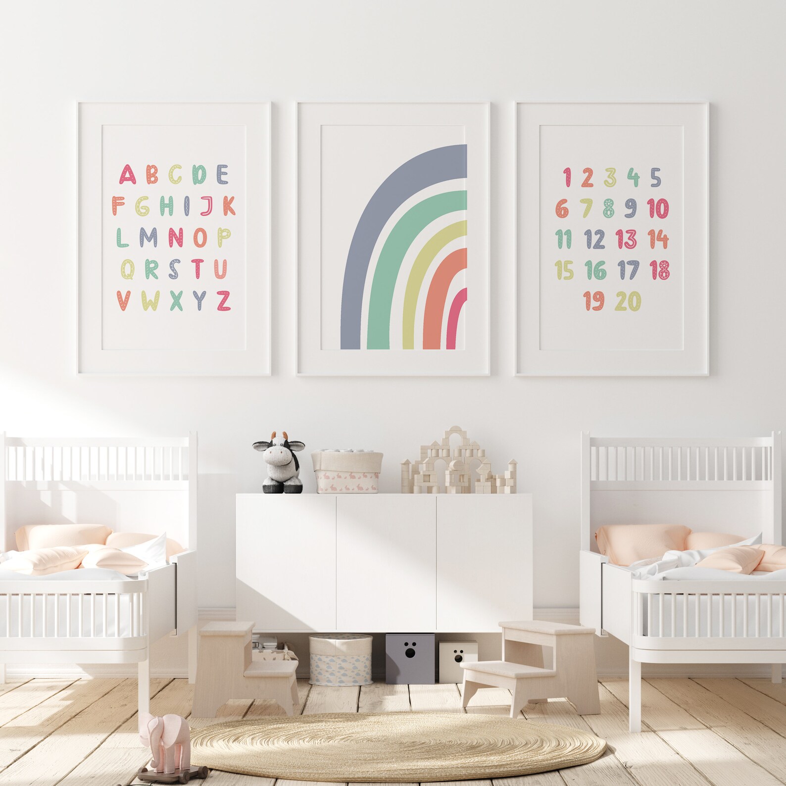 Alphabet Poster ABC Wall Art Alphabet Print Nursery Decor - Etsy