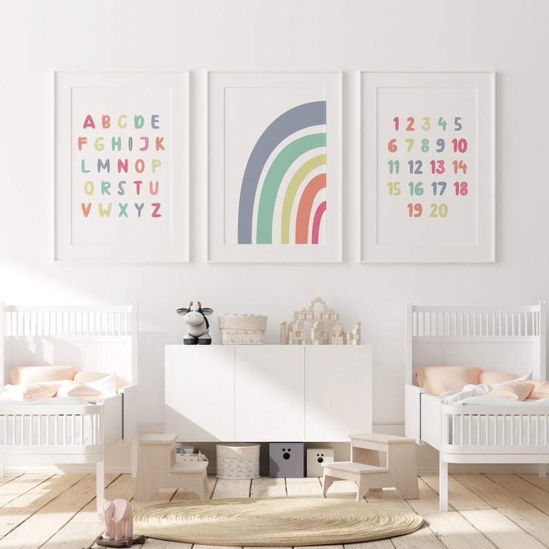 Alphabet Poster ABC Wall Art Alphabet Print Nursery Decor - Etsy