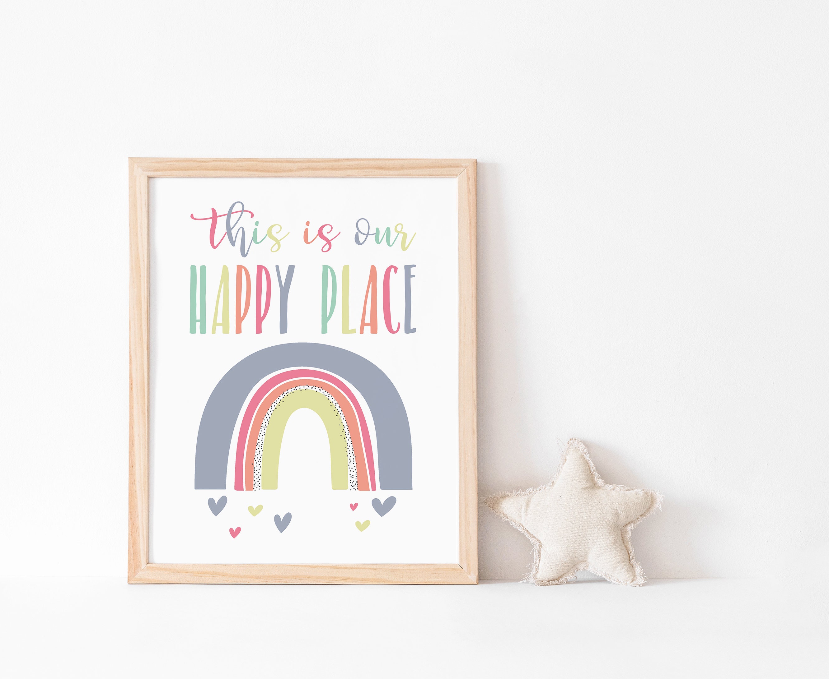 This is Our Happy Place Rainbow Printable Girls Room Decor - Etsy
