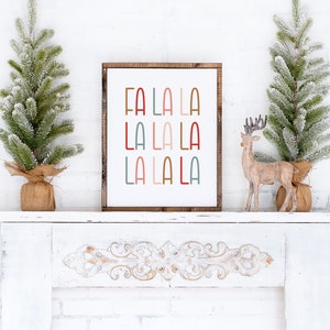 Fa La La La La Printable, Fa La La La La Sign, Christmas Printable ...