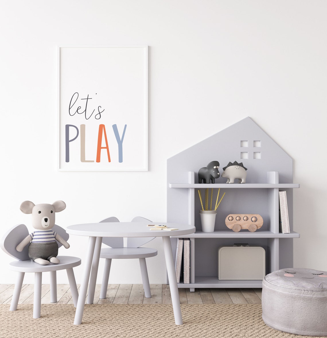 Let's Play Printable Let's Play Sign Playroom Wall | Etsy