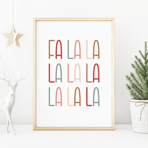 Fa La La La La Printable, Fa La La La La Sign, Christmas Printable ...