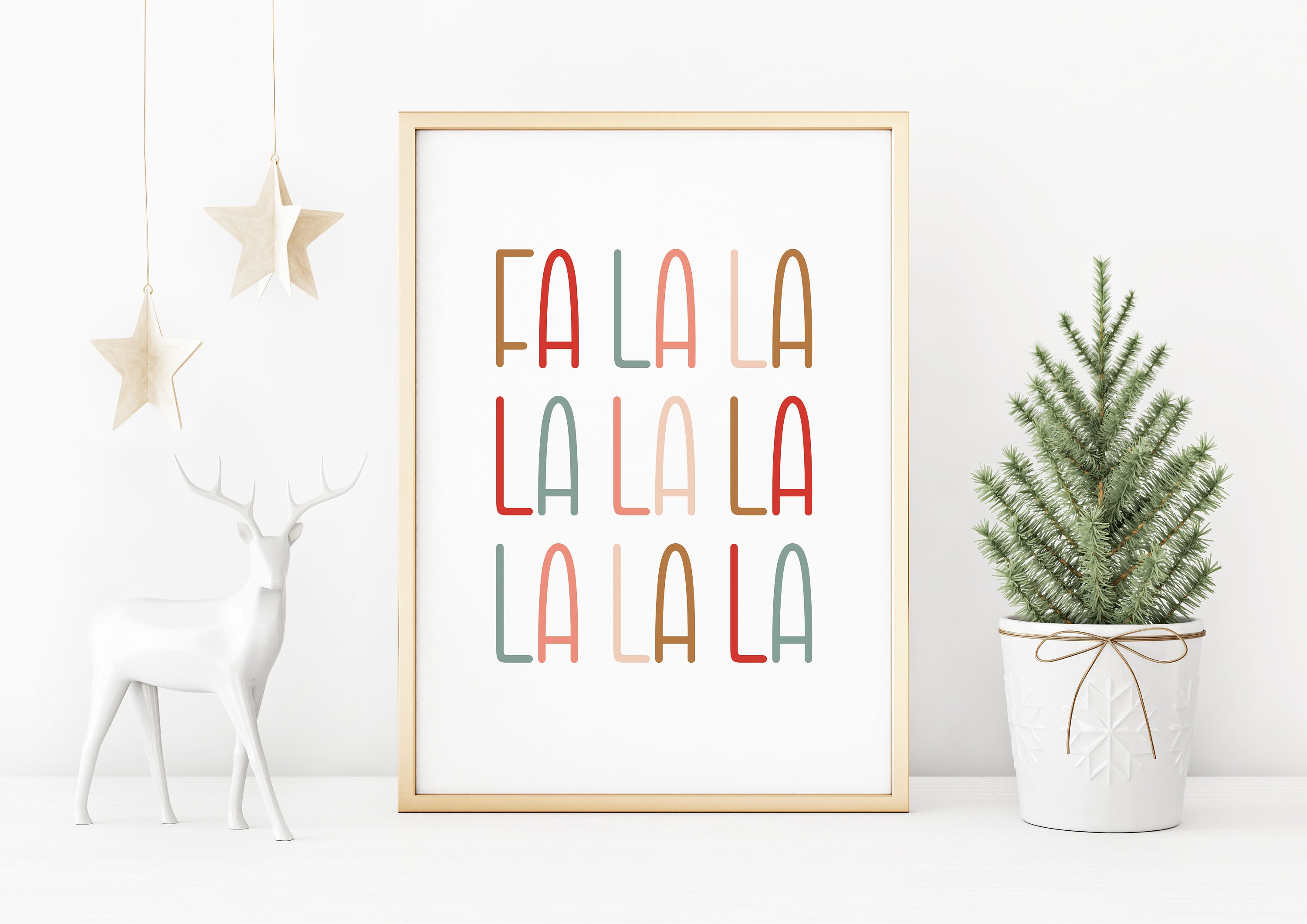 Fa La La La La Printable Fa La La La La Sign Christmas - Etsy