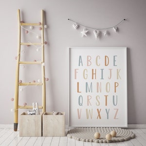 Alphabet Poster, ABC Wall Art, Alphabet Print, Nursery Decor, Kids Room ...