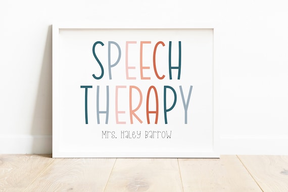 DIGITAL FILE Personalized Speech Therapy Sign Speech Therapy - Etsy