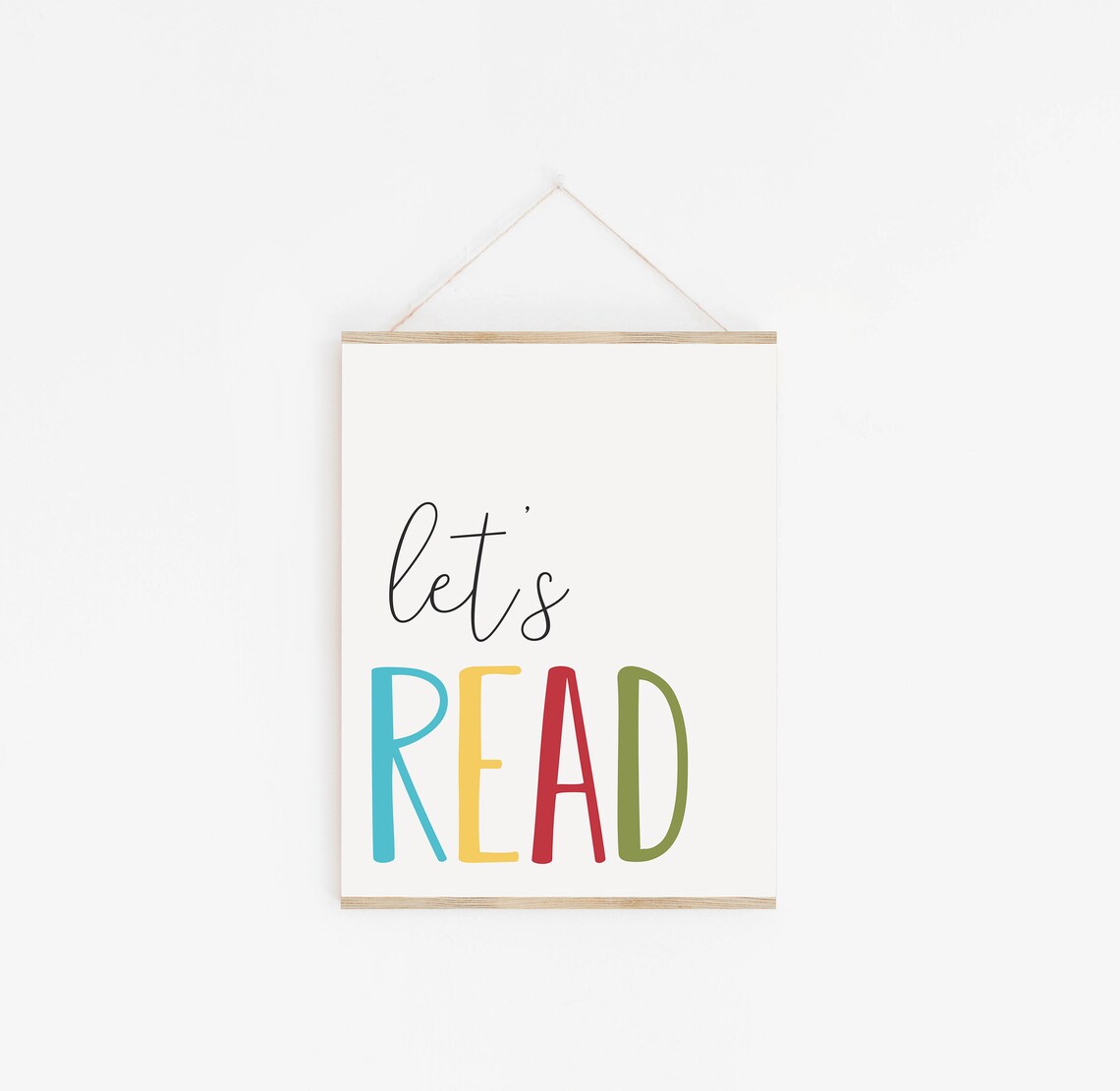 Let's Read Printable Reading Print for Children Playroom | Etsy