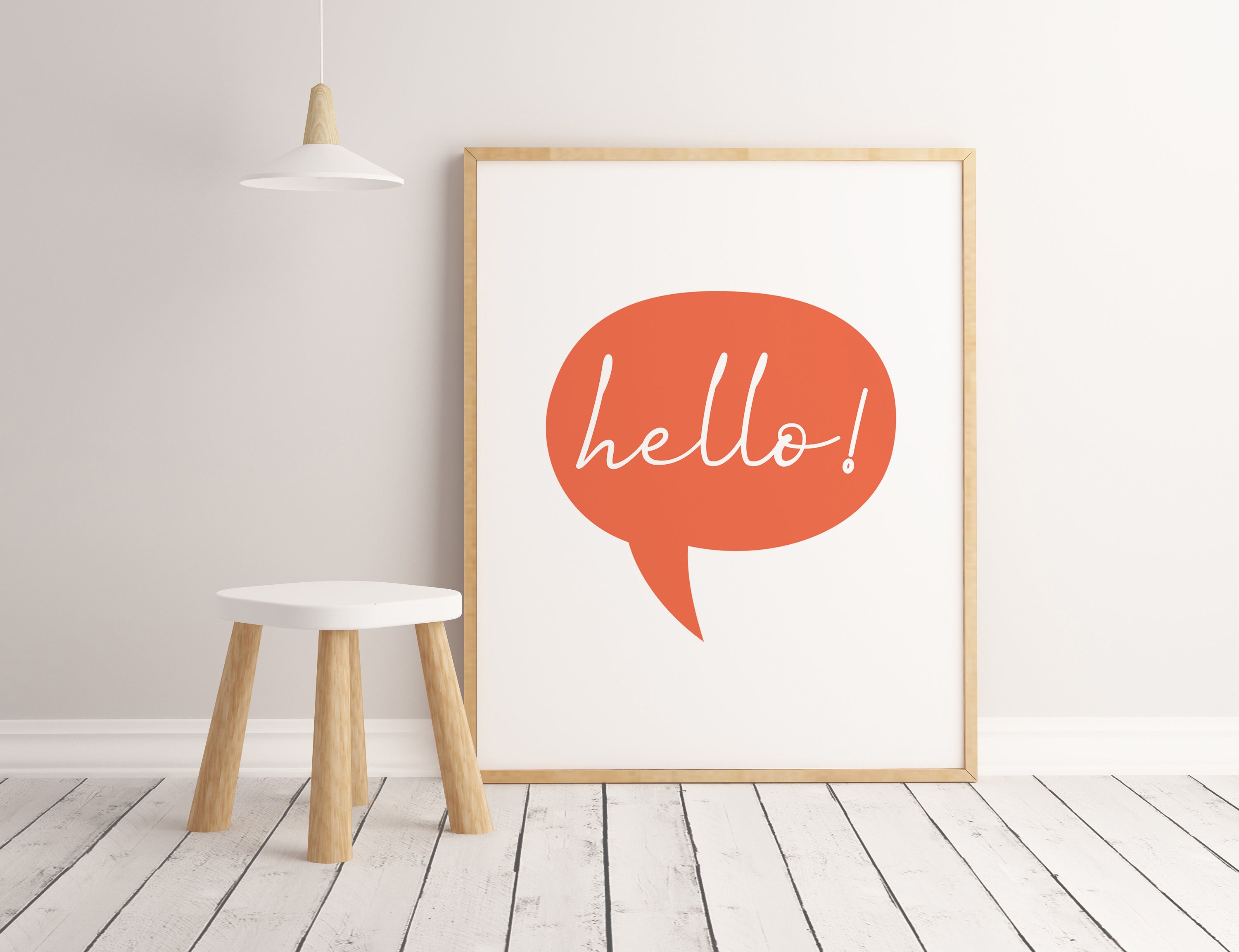 Hello Printable Hello Print Hello Sign Hello Speech Bubble | Etsy