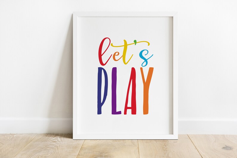Let's Play Print Let's Play Sign Playroom Wall Art - Etsy