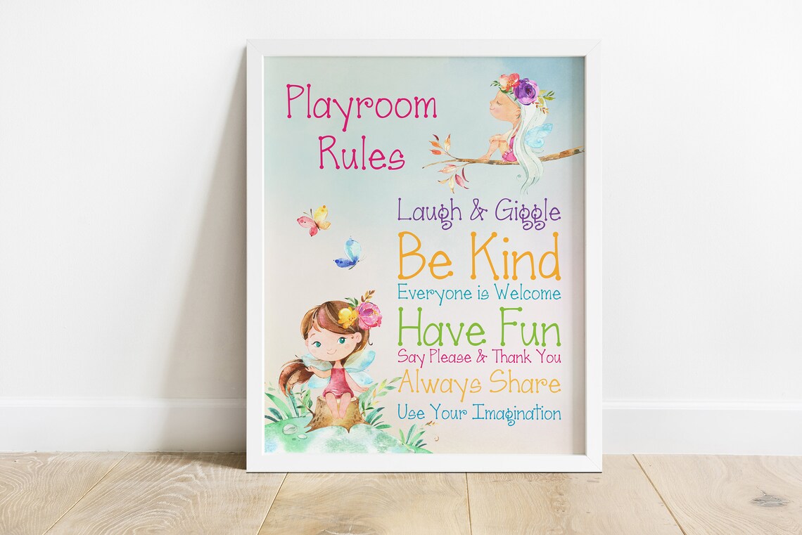 Playroom Rules Printable Playroom Wall Art Playroom Rules | Etsy