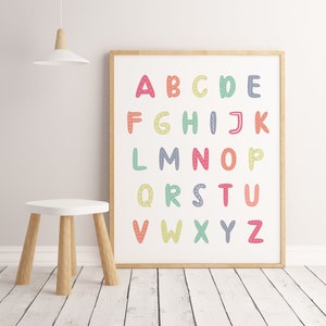 Alphabet Poster, ABC Wall Art, Alphabet Print, Nursery Decor, Nursery ...