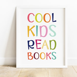 DIGITAL FILE, Cool Kids Read Books, Reading Corner Sign, Kids Wall ...