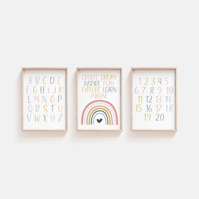 Alphabet Poster ABC Wall Art Alphabet Print Nursery Decor - Etsy