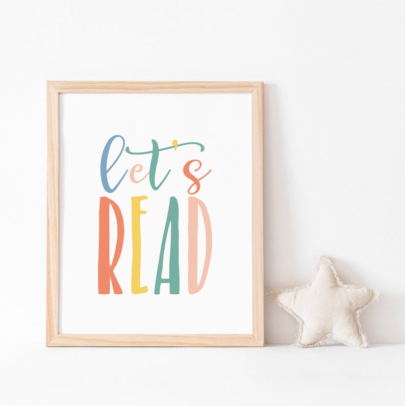 Let's Read Print Reading Print for Children Playroom - Etsy