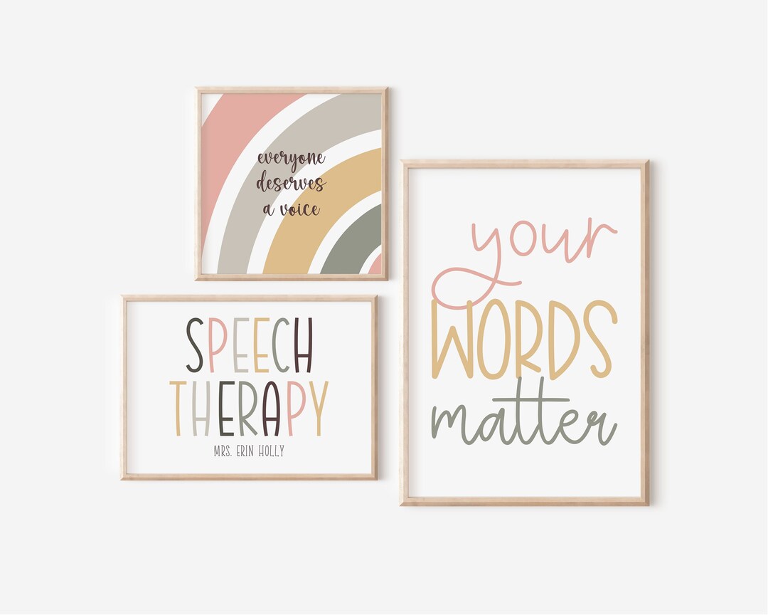 Speech Therapy Print Set: Neutral Kids Room Decor (digital File) - Etsy