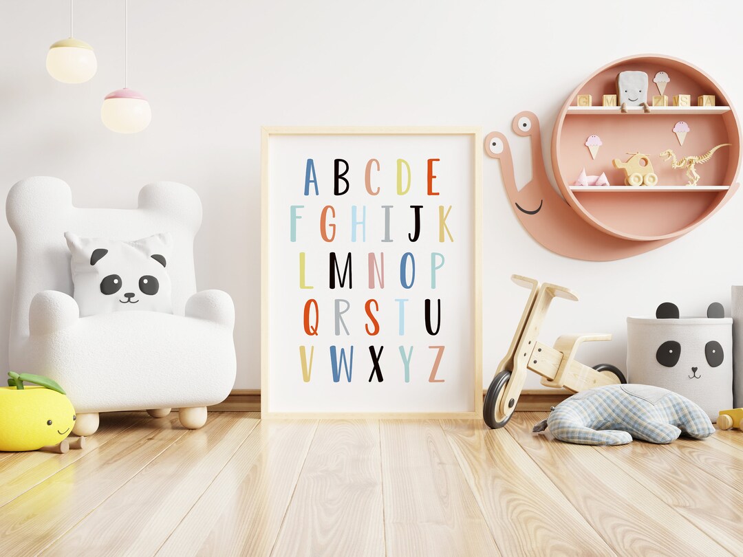DIGITAL FILE, Alphabet Poster for Kids, Alphabet Printable Art ...