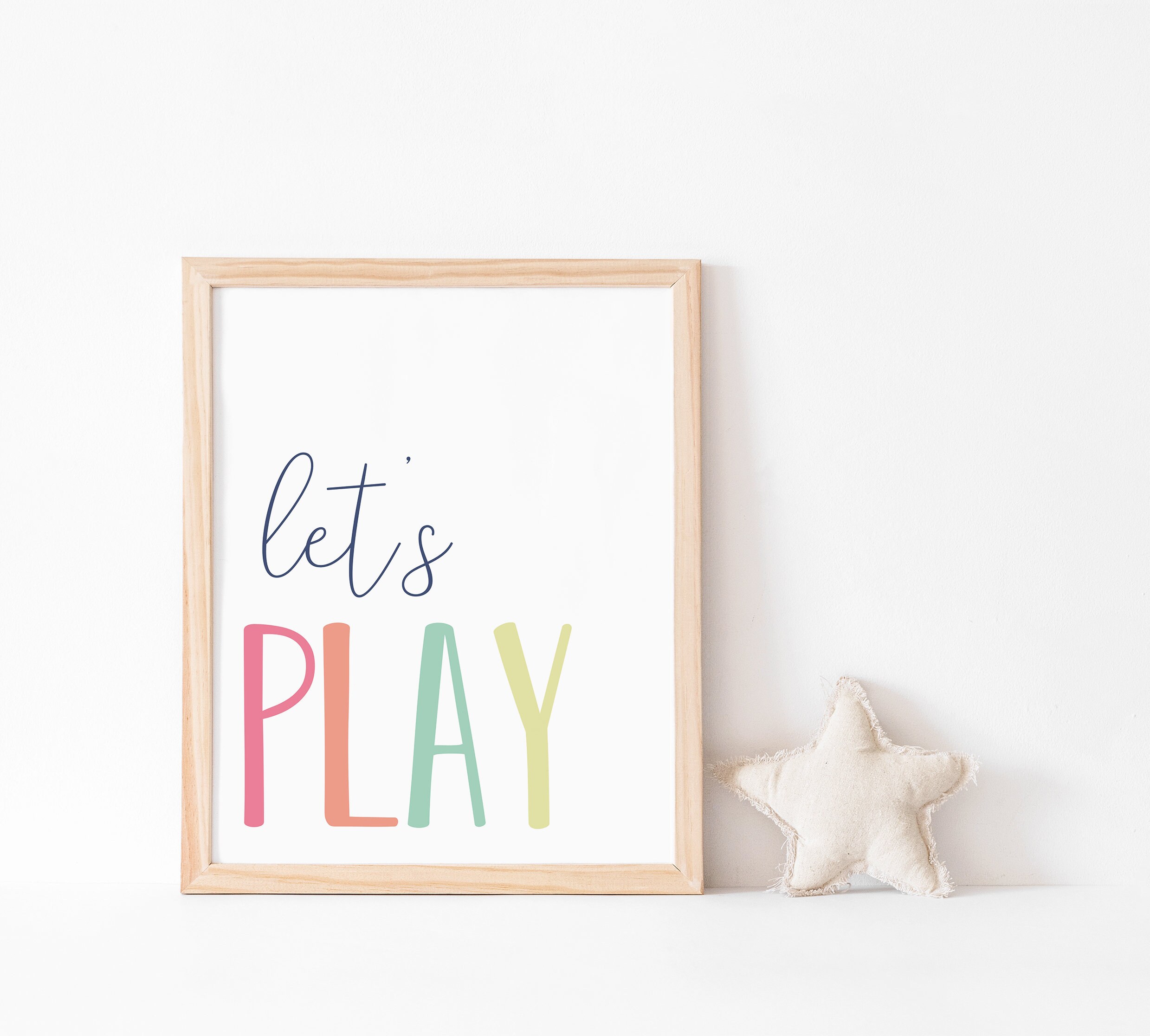 Let's Play Printable Let's Play Sign Kids Wall Art | Etsy
