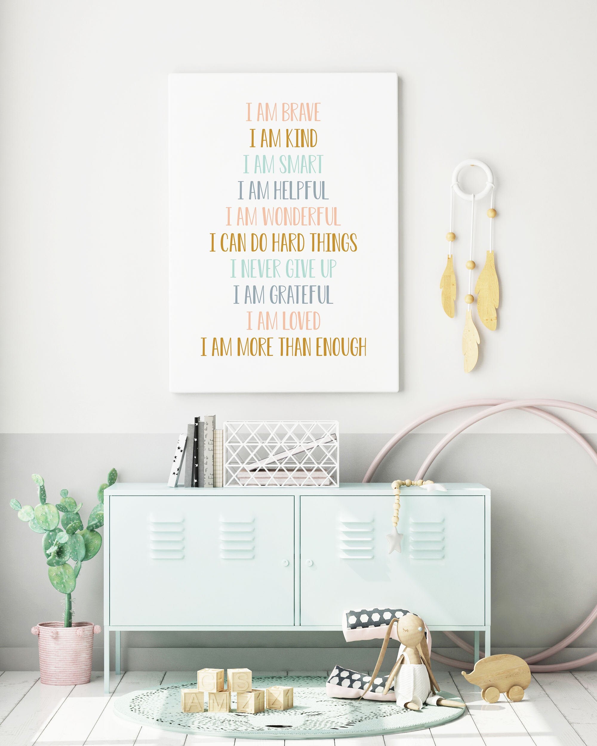 DIGITAL FILE Words of Affirmation Wall Art I Am Quotes | Etsy